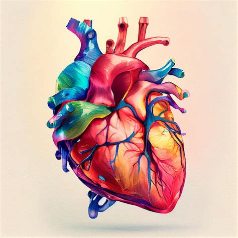 Premium Photo Pretty Human Heart Illustration With Isolated Background