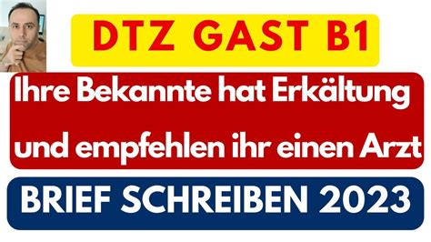 DTZ GAST B1 Brief Schreiben Deutsch Lernen Learn German