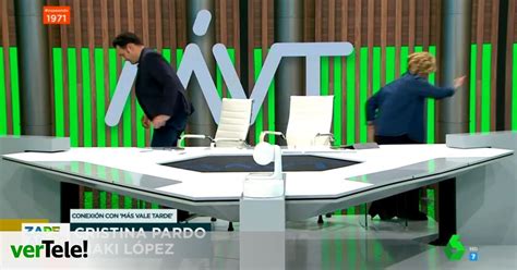 Vídeo Susto de Cristina Pardo e Iñaki López en Más vale tarde por un