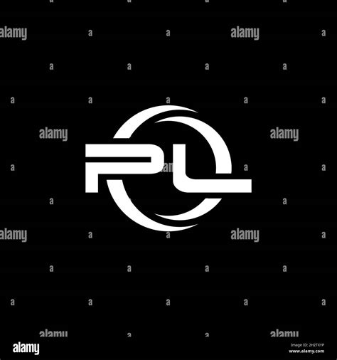 PL Monogram Logo Letter With Simple Shape And Circle Rounded Design