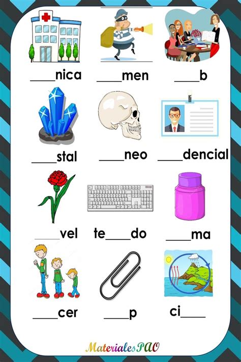 Fichas para Completar Sílabas Trabadas Materiales Educativos para