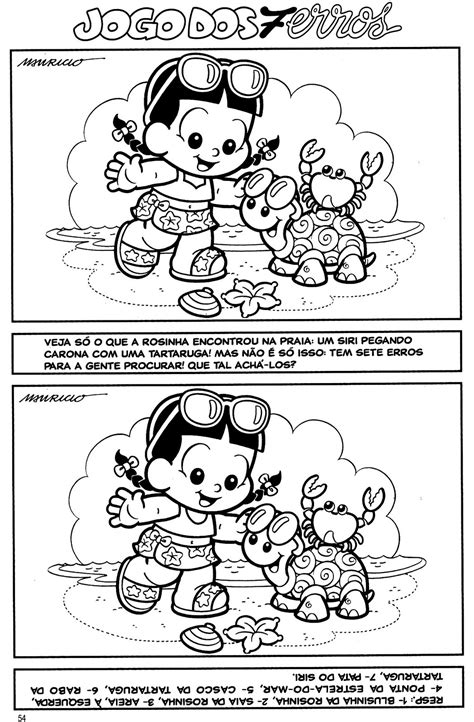 Jogo Dos Erros Para Imprimir Ilustrado Da Turma Da M Nica