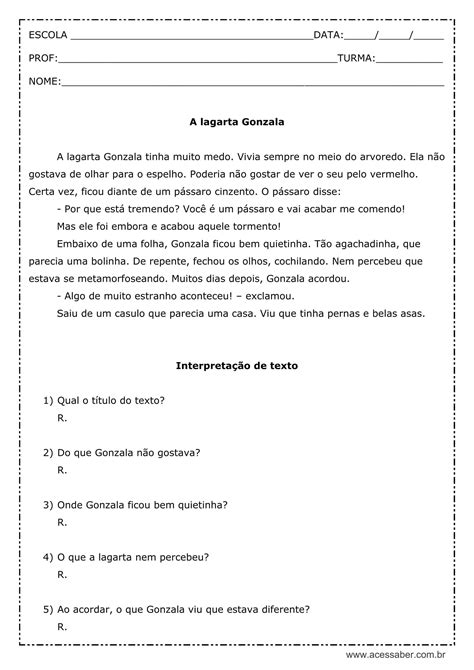 Atividade De Texto Ano Acessaber Image To U
