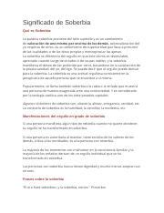 Soberbia Docx Significado De Soberbia Qu Es Soberbia La Palabra