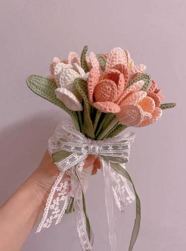 Crochet Tulip Flower Bouquet Gift Ig Panpanpolly Flowers Bouquet