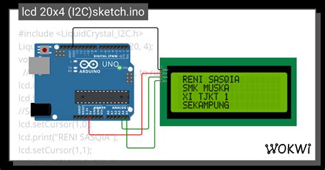 lcd 20x4 i2c o wokwi esp32 stm32 arduino simulator