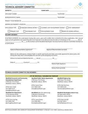 Fillable Online WESTFIELD WASHINGTON TOWNSHIP APPLICATION FORM Fax