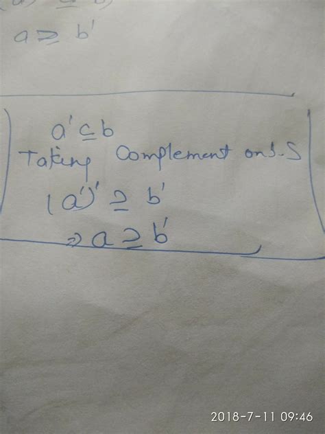 if a complement is subset of b then prove that b complement is subset