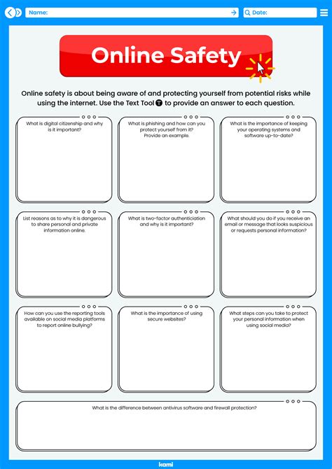 Online Safety Worksheet For Teachers Perfect For Grades Th Th