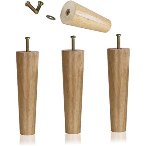 Lot de 4 Pieds de Canapé ou de Meubles en Bois Coniques Fiables pour
