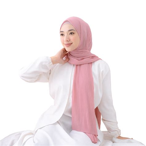 Jual Maula Hijab Kerudung Pashmina Plisket Lidi Full Tanpa Garis