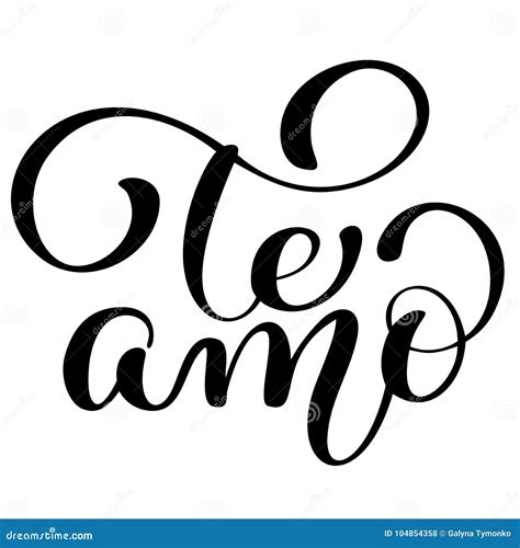 Te Amo Love You Spanish Text Calligraphy Vector Lettering For Valentine