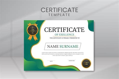 Un certificado de excelencia está hecho por un certificado de