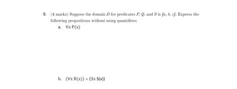 solved 9 4 marks suppose the domain d for predicates p q