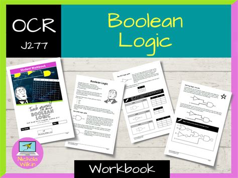 Boolean Logic Ocr Gcse Computer Science Workbook J277 Teaching