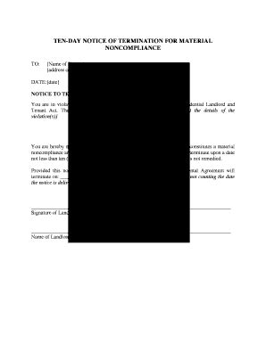 Arizona Day Notice To Comply Template Fill Online Printable
