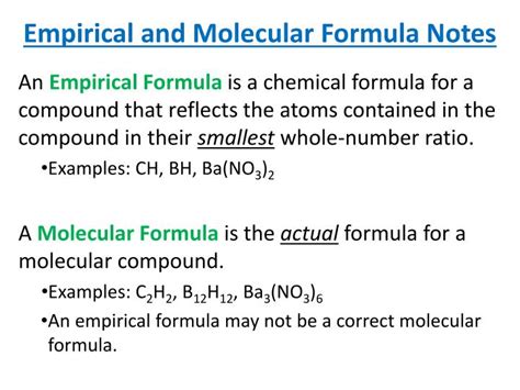 Ppt Empirical And Molecular Formula Notes Powerpoint Presentation