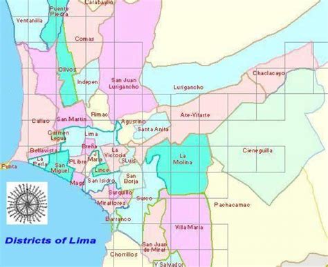 Lima distritos mapa Plano de Lima perú provincias Perú