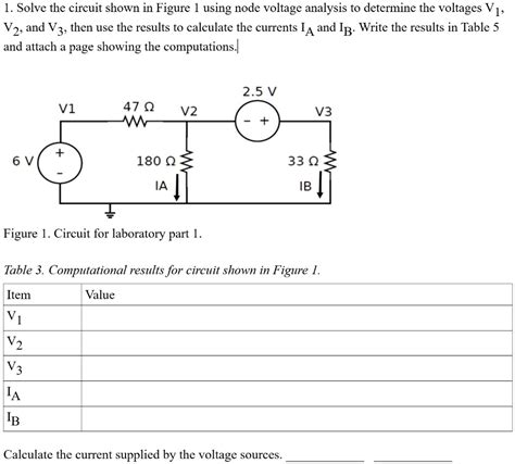 solved solve using kcl and kvl 1 solve the circuit shown in figure 1 using node voltage