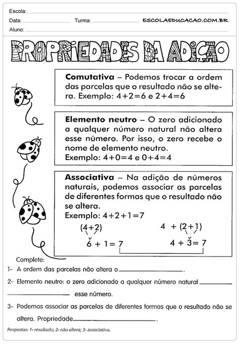 Atividades De Matem Tica Ano Para Imprimir