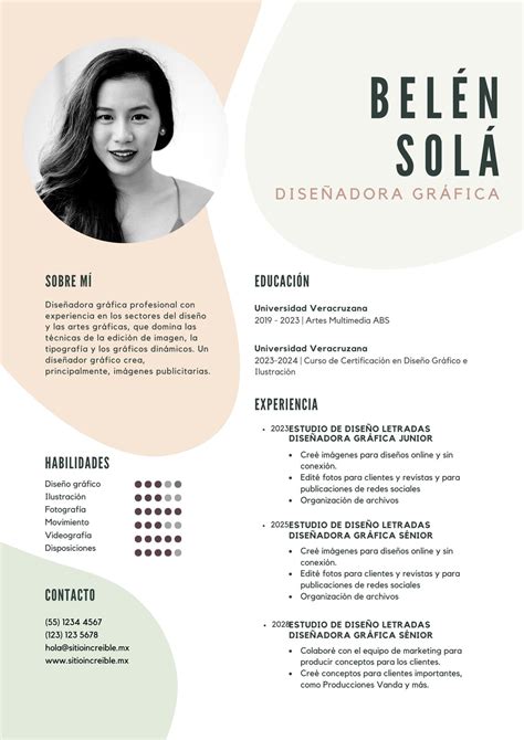 Diseña un currículum de diseñador gráfico gratis Canva