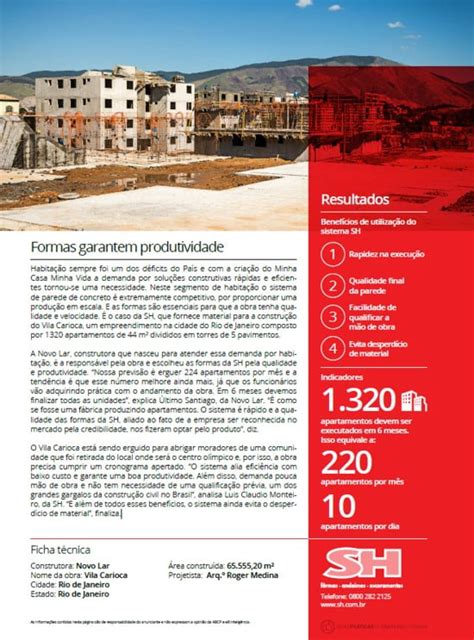 Formas garantem produtividade SH Locação e Venda de Formas para