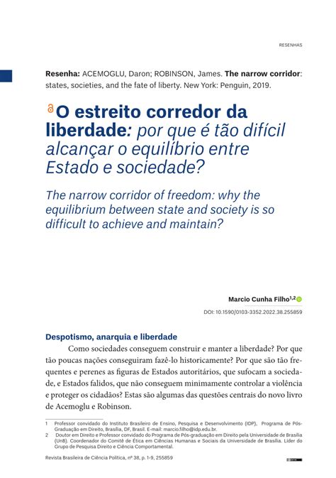 PDF O estreito corredor da liberdade por que é tão difícil alcançar