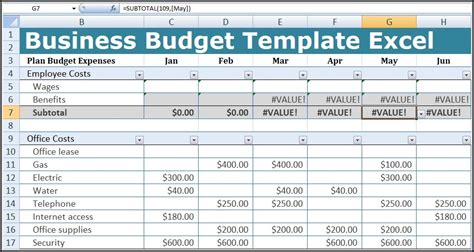 Business Budget Template Excel Uk Template Resume Examples