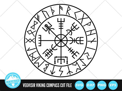 Vegvisir With Runes Svg Files Viking Compass Cut Files Viking Symbol