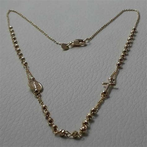 Collar Rosario Cuello Redondo con Medalla Nuestra Señora Milagrosa y