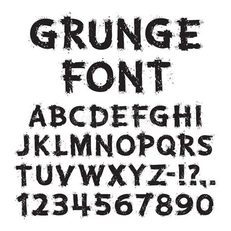 Letras Y Números Del Grunge En El Fondo Blanco Ilustración del Vector