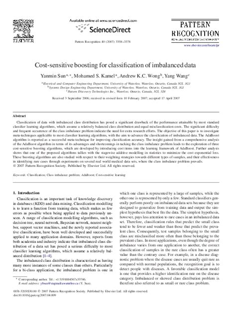 pdf cost sensitive boosting for classification of imbalanced data andrew wong