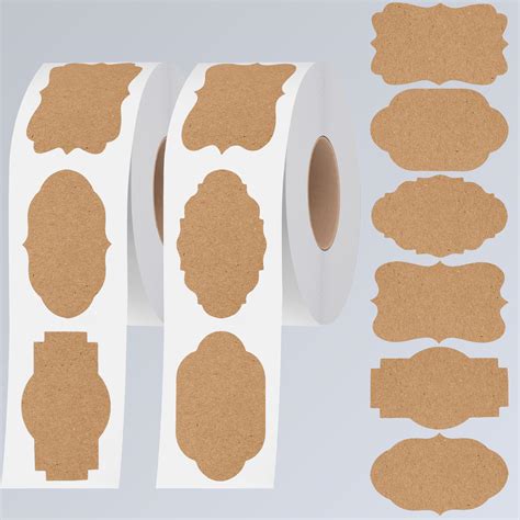 Kissral Lot de 500 étiquettes en kraft naturel Autocollants vierges de