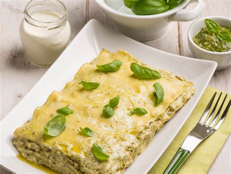 Lasagnes à la mozzarella et au pesto une petit délice crémeux et
