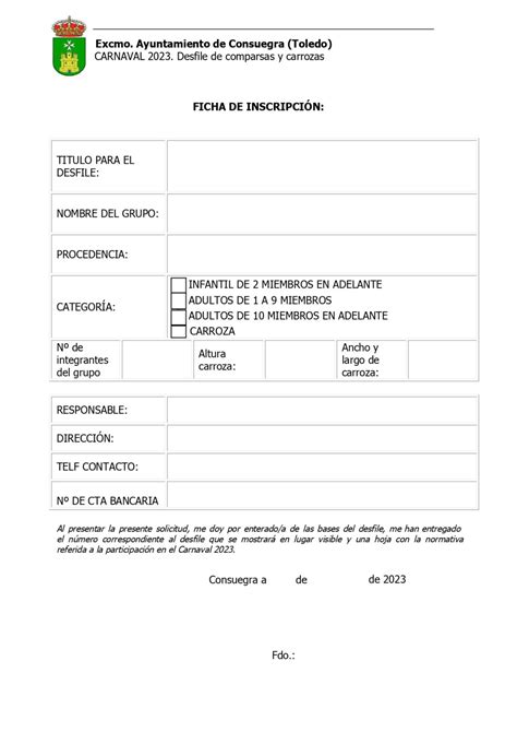 Bases Del Desfile De Carrozas Y Comparsas Carnaval Manchamedia