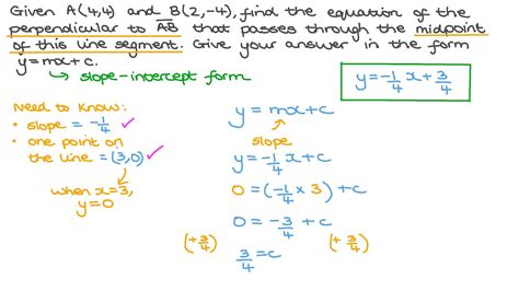 Video Finding The Equation Of A Perpendicular Line Nagwa