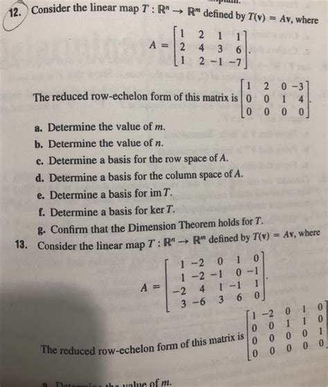 solved 12 c consider the linear map t rr deined by t v