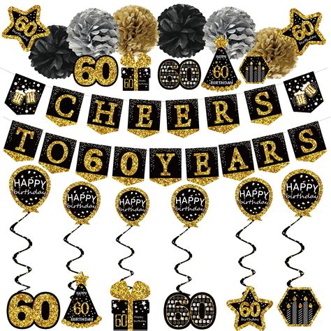 Buy 60th Birthday Decorations For Men 21pack Cheers To 60 Years