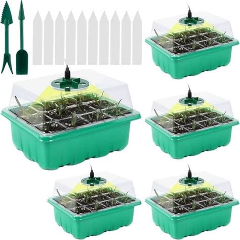 Aoreun 5 Pièces kit Mini Serre pour Plantes Bac à semis Mini Serre