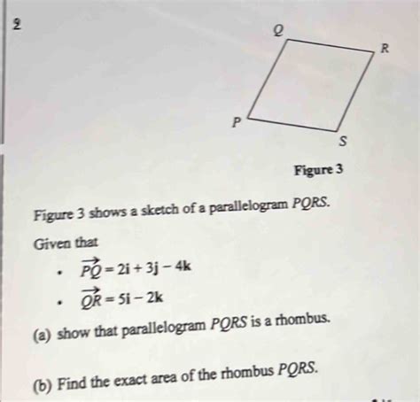 Solved 9 Figure 3 Figure 3 Shows A Sketch Of A Parallelogram PQRS