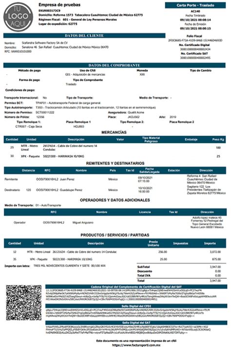 carta porte formato Tiendas Virtuales en México Profesionales
