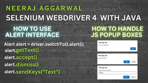 How To Use Methods Of Alert Interface To Handle JS Popups Alerts Box