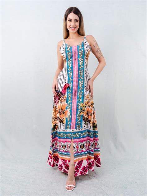 Vestido amarração nas costas MHI 383 Palak Fashions Atacado de