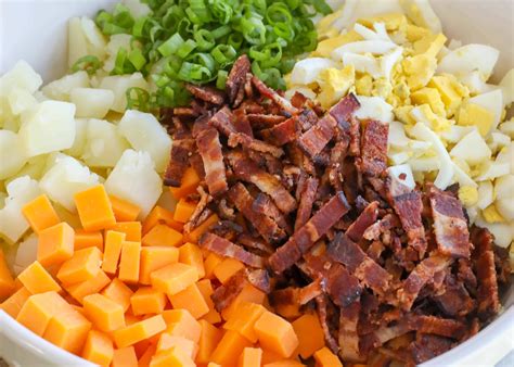 Cheesy Bacon Potato Salad Barefeet In The Kitchen