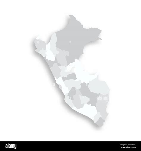 Peru Political Map Of Administrative Divisions Departments Grey