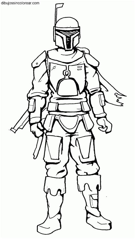 Dibujos Sin Colorear Dibujos De Boba Fett Star Wars La Guerra De