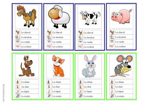 Jeu de 7 Familles Les Animaux Français FLE fiches pedagogiques pdf doc