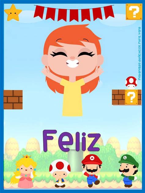 Pin de Karli en Temática Mario Bros en 2023 Emociones Tarjetas Tematica