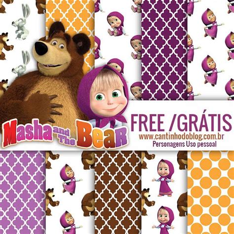 Kit Digital Masha E O Urso Gr Tis Para Baixar Masha E O Urso Papel