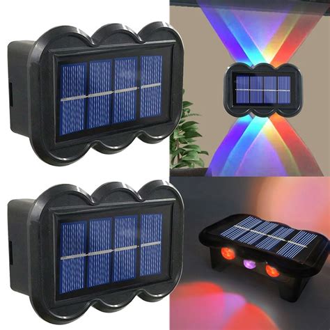 Lampes solaires d extérieur lot de 2 appliques murales solaires du